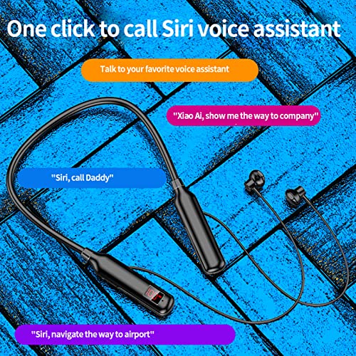 EAVAN Wireless Bluetooth Neckband Headphone with 50Hrs Playtime, 14 mm Drivers,HD Call, USB-C Fast Charging,with TF Card Slot and LED Power Display Neck Headset, Foldable & Lightweight Build