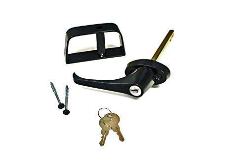 Doors & Door Hardware 5-1/2" Black L Handle Door Lock Set - For shed, gate, playhouse and more