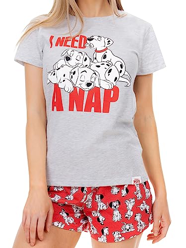 Disney Pajamas Women | 101 Dalmatians Pajama Set | Short Summer Pjs Grey XX-Large