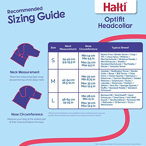 HALTI Optifit Headcollar Size Medium, Bestselling Dog Head Harness to Stop Pulling on the Lead, Easy to Use, Adjustable & Reflective Head Collar for Dogs, Professional Anti-Pull Training Aid