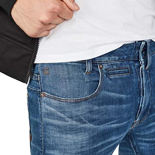 G-Star Raw Men's D-Staq 5-Pocket Slim Fit Jeans, Medium Indigo Aged, 32W x 32L