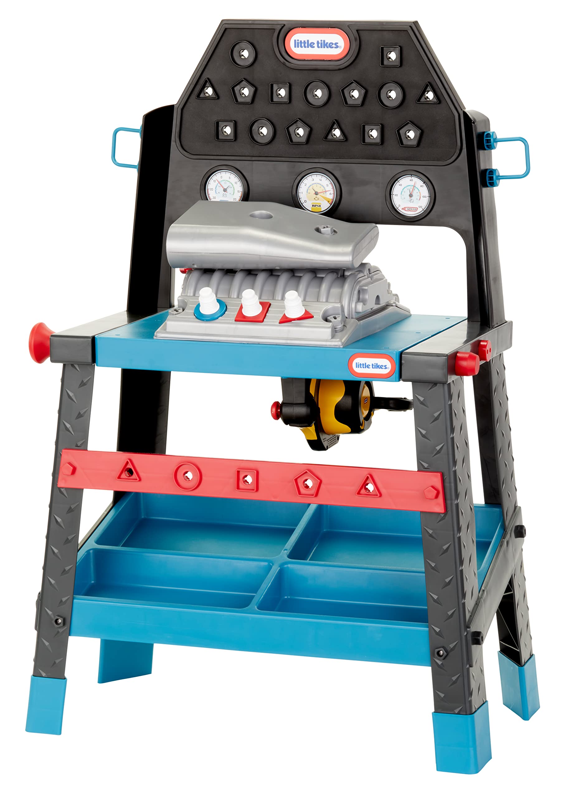 Little Tikes 2-in-1 Buildin' to Learn Motor/Wood Shop Auto and Wood Workshop with 50+ Realistic Accessories Kids 3+