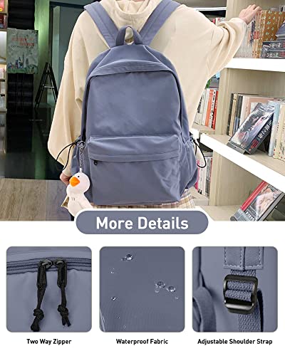 Dark blue Backpack for Women Men, Waterproof High School Bookbag,Lightweight Casual Travel Daypack,Classic Basic College Backpack,Middle School Bag for Teen Girls Boys