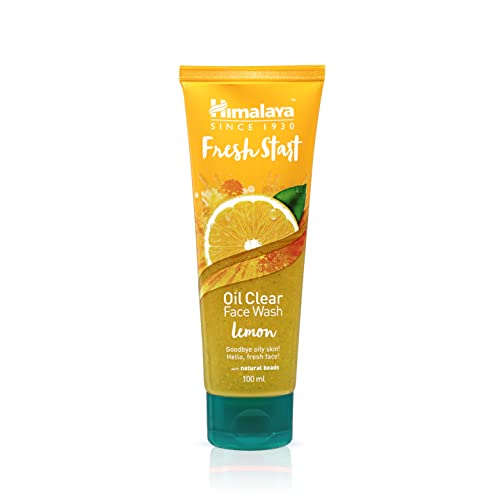 Himalaya Fresh Start Oil Clear Lemon Face Wash, Daily Facial Cleanser for Clean, Soft, Healthy-Looking, Hydrated Skin, Non-Drying for All Skin Types, 3.38 oz