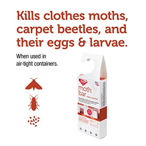 Enoz Cedar Scented Moth Cakes, Kills Clothes Moths and Carpet Beetles, No Clinging Odor, Cedar Scented, 6 Oz Hanger, 6 Pack