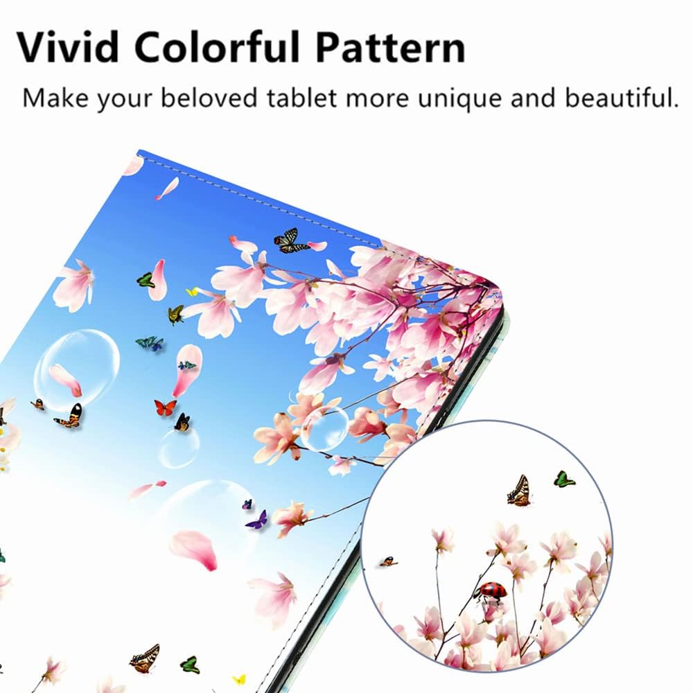 Case for 6" All-New Kindle 11th Generation 2022 Release (Model No.C2V2L3), PU Leather Flip Case Cover with Smart Auto Wake/Sleep and Card Slots for Kindle 2022 11th Gen E-Reader.(Butterfly in Flowers)