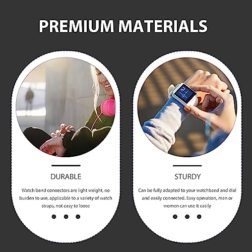 DAUZ Watch Band Connector Replacement Watch Band Connector 2 Pcs Easy Installation Metal Fine Workmanship 20mm Inner Diameter for Repair (Rose Gold)