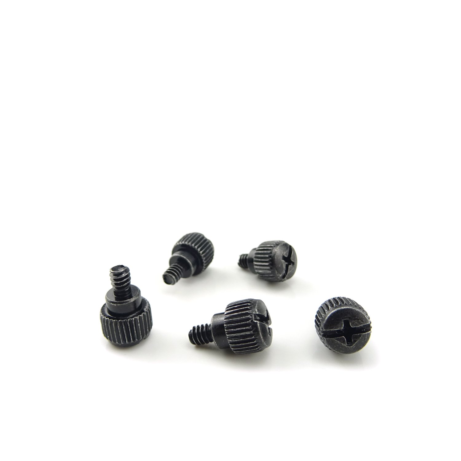 Honbay 50PCS 6#-32x5 M3.5 PC Computer Case Thumbscrews Thumb Screws Black zinc (50)