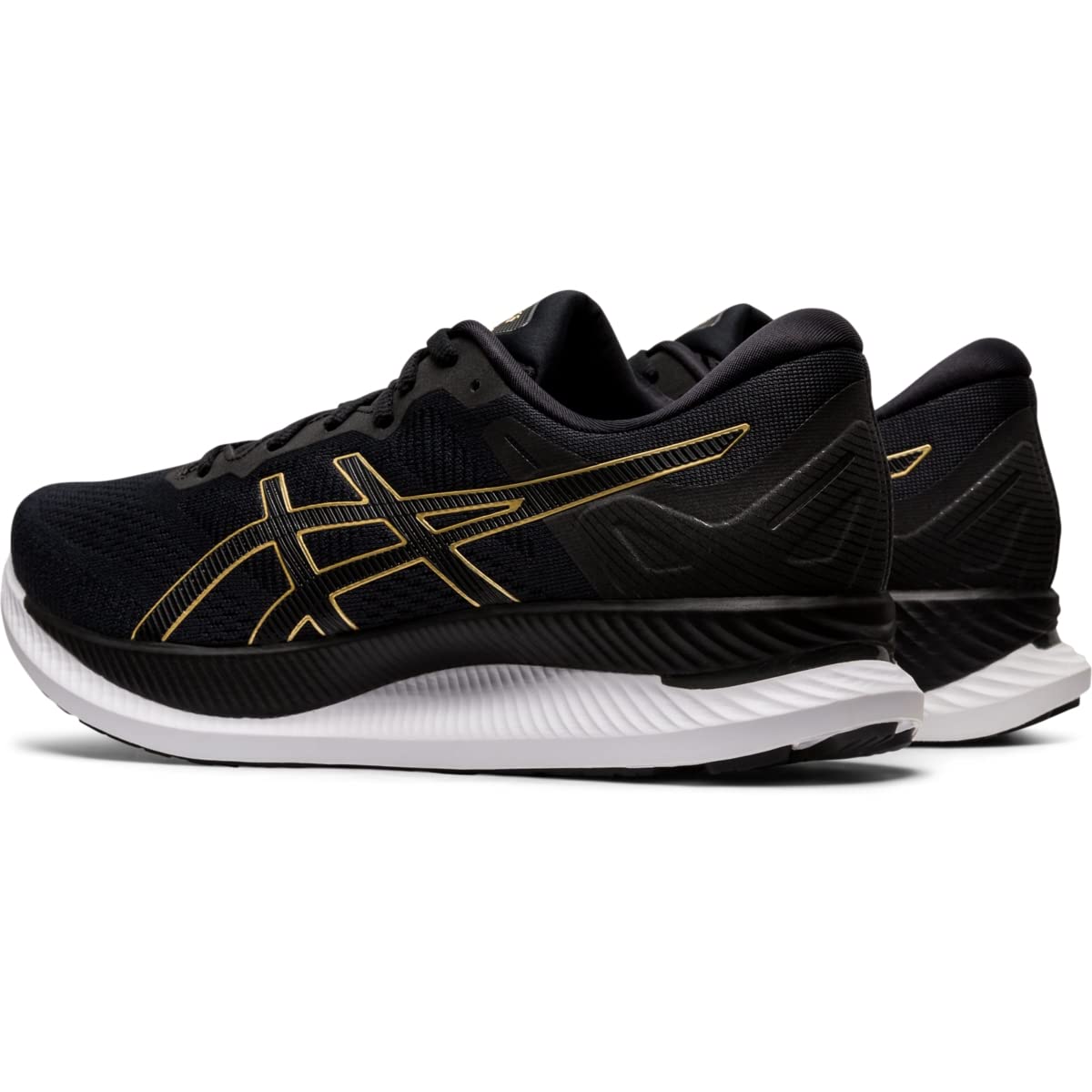 ASICS Men's GlideRide Running Shoes, 11.5, Black/Pure Gold
