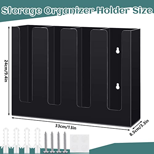 Cup Lid Organizer Acrylic Sauce Cup Dispenser 4 Compartments Countertop or Wall Mountplastic Sauce Cups and Lids Organizer Storage Holder Restaurant Supplies for Party Kitchen (Black)