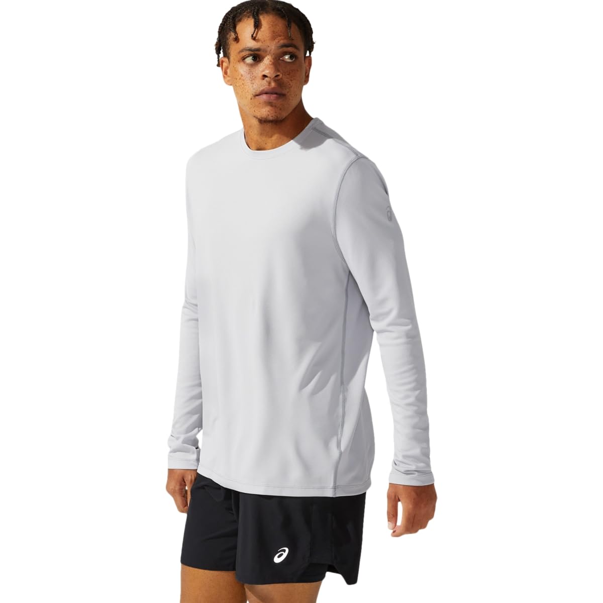 ASICS Men's Ready-Set II Long Sleeve, Mid Grey, L