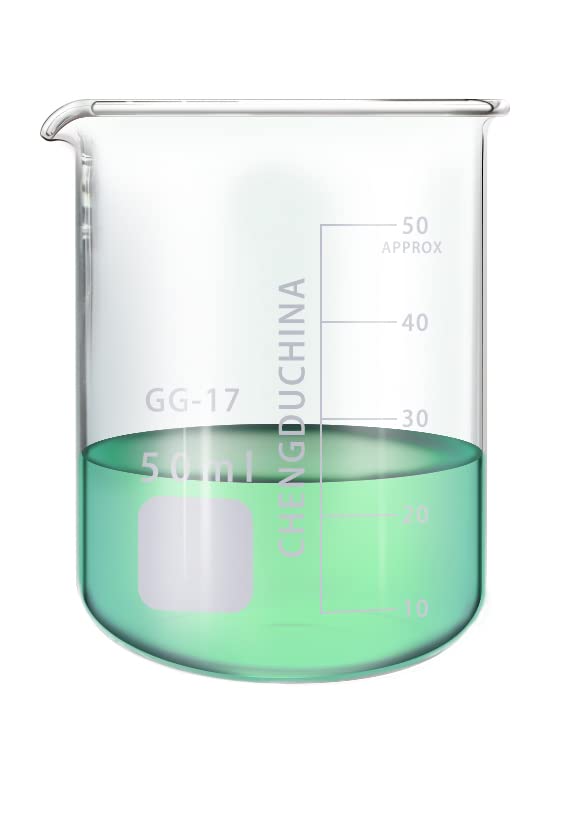 Beaker Borosilicate Solid Glass Low Type with Printed Scale with Nozzle Griffin 4 in Total, 50,200,400,800ml