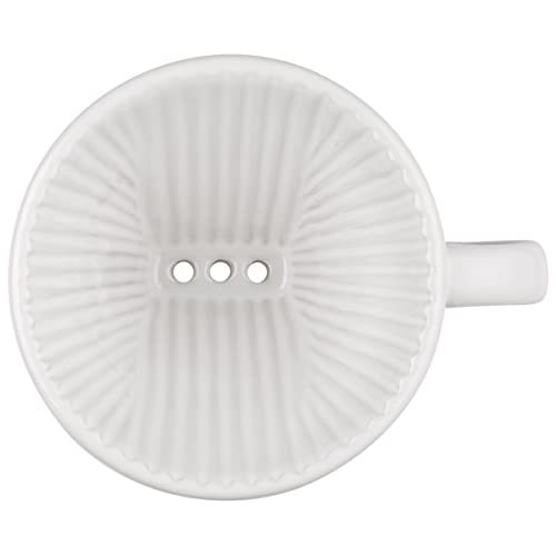 Le Creuset Stoneware Pour Over Coffee Cone, 3.25", White