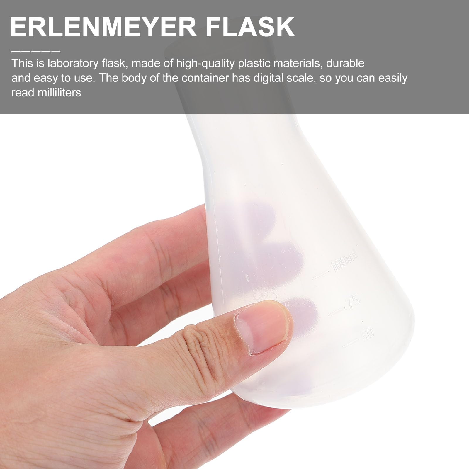 Beakers 10pcs Science Scientific Scale Erlenmeyer Flasks Laboratory Practical Plastic Lab Experiment Mouth for Jar Narrow Flask Supplies Conical Labs Experimental Glass