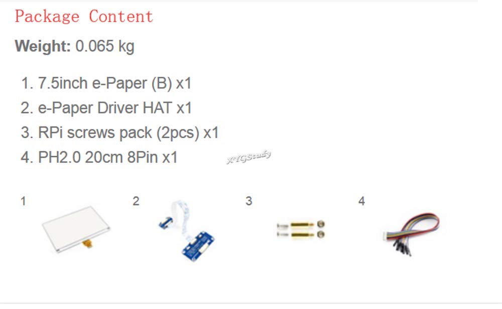 XYGStudy for Raspberry Pi 3-Color 7.5inch E-Ink e-Paper Display HAT Resolution 800×480 Screen SPI Interface Compatible with Raspberry Pi 4B/3B/2B/Zero/Zero W WH Jetson Nano