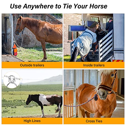 Debialo Horse Tie Ring, Horse tack and Supplies, Safe Horse Accessories,Horse Training Equipment with Eye Bolt,Quick snap,Humane Way Tie Ring,Prevent Horses from Pulling Back,Durable Steel