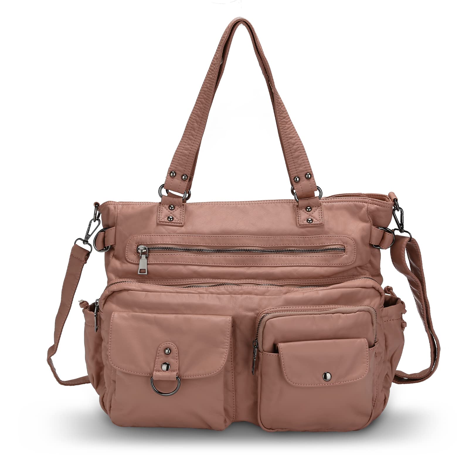 BAIGIO Handbags for Women Large Hobo Shoulder Bags Soft PU Leather (apricot)