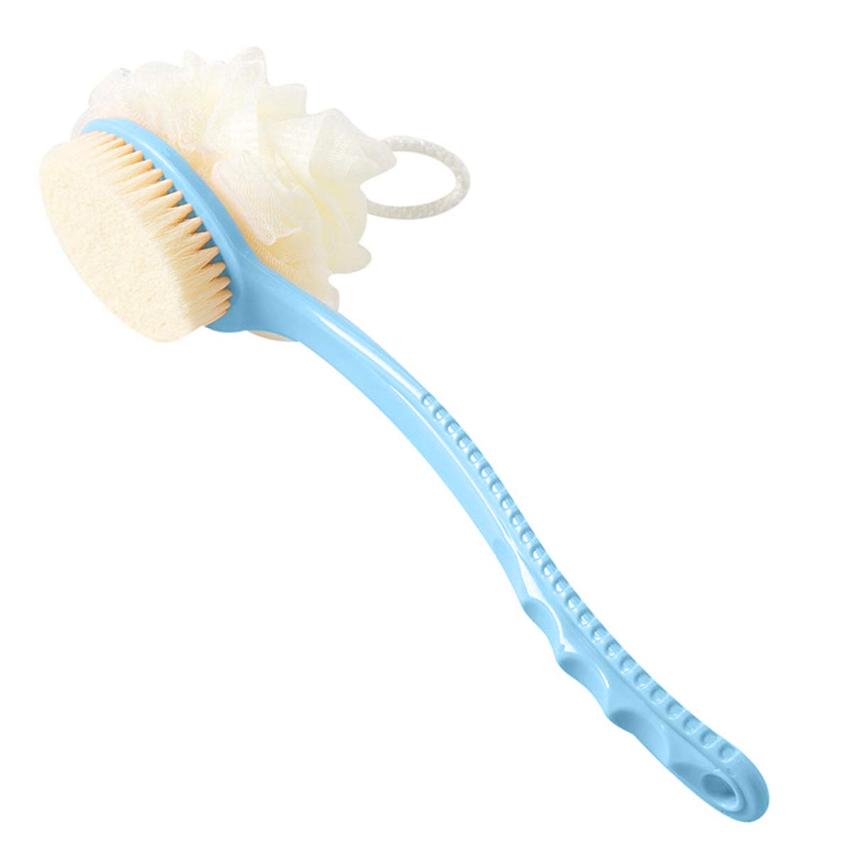 Back Scrubber for Shower, 1 Double-Sided Soft-Stiff Bristles Body Scrubber with Curved Long Handle, 1 Dry Brush, 1 Lotion Applicator for Back, Wet & Dry Brushing Body Exfoliating, Bath Brush 3 Pack