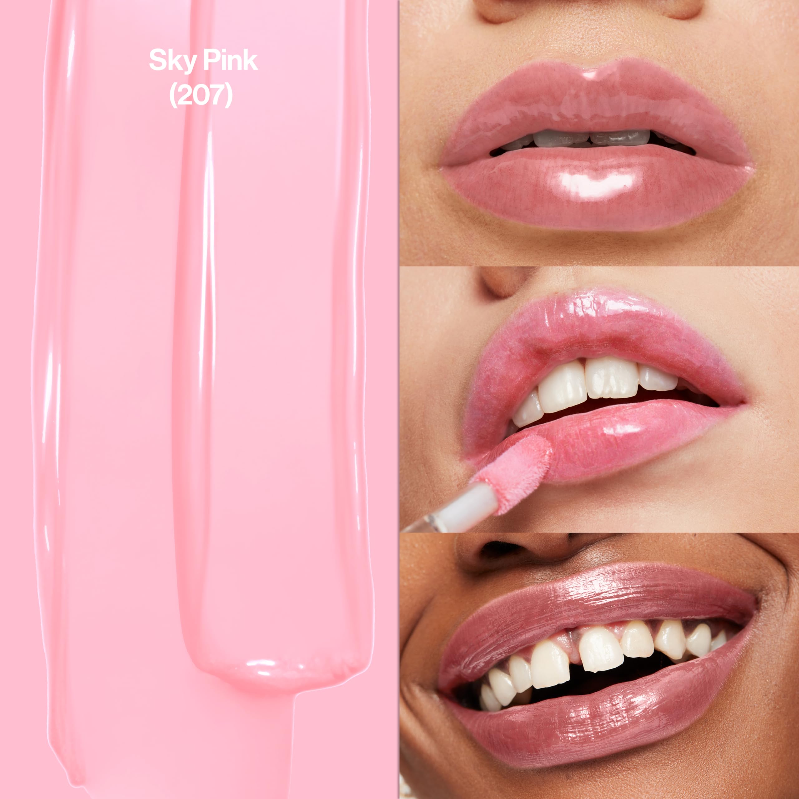 Revlon Super Lustrous Lip Gloss, Non-Sticky, High Shine Finish, 207 Pink Sky, 0.13 Oz