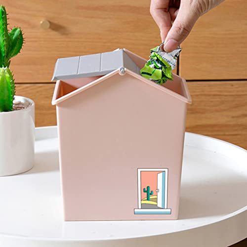 Cabilock 4pcs Desktop Trash can Small Rubbish can Waste Bin Rubbish Storage can Rubbish Container Cute Trash can Work Desk Decor car bin Waste Paper Bucket Office Waste Paper bin with Cover