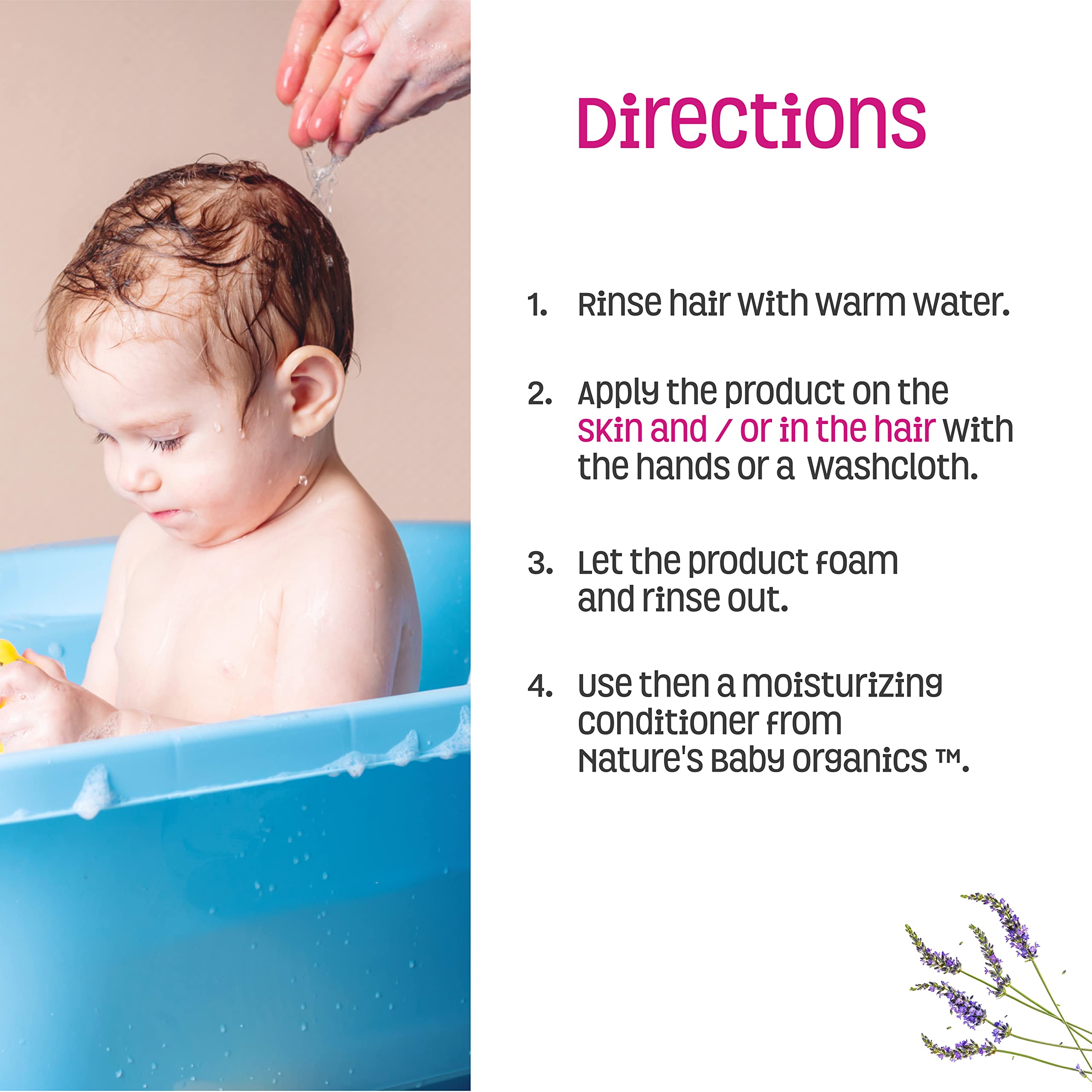 Nature's Baby Conditioner & Detangler - Formulated for Problem and Sensitive Skin - Sulfate Free, No Artificial Fragrances and pH Neutral - Lavender Chamomile 8 oz