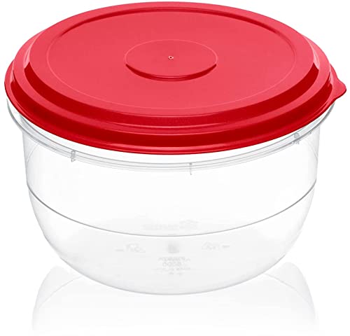 DecorRack Food Storage Container, 5.5 Quarts, BPA Free- Plastic, Food Grade Safe, Heavy Duty Dry Storage Containers, Round Large Food Container Bowl with Airtight Lid (1 Pack)