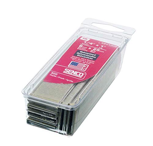 Senco A801009 18 Gauge by 1/4-inch Crown by 1-inch Leg Electro Galvanized Staples (900 per box)