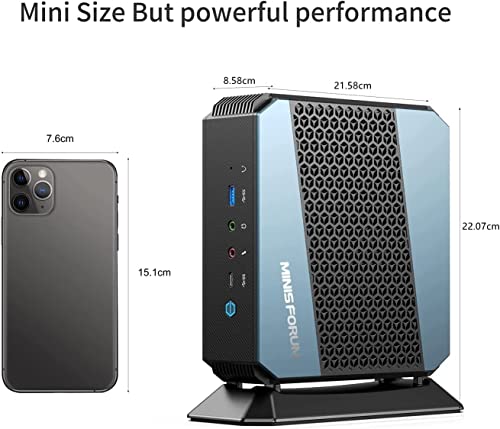 COOFUN EliteMini HX90 Mini PC AMD Ryzen 9 5900HX Mini Computers,8 Cores/16 Threads 32 GB RAM 512 GB PCIe SSD, Support 2X 2.5 inch HDD, 2X HDMI&2X DisplayPort, 2.5G RJ45, 6 X USB Port, 2X Mic,