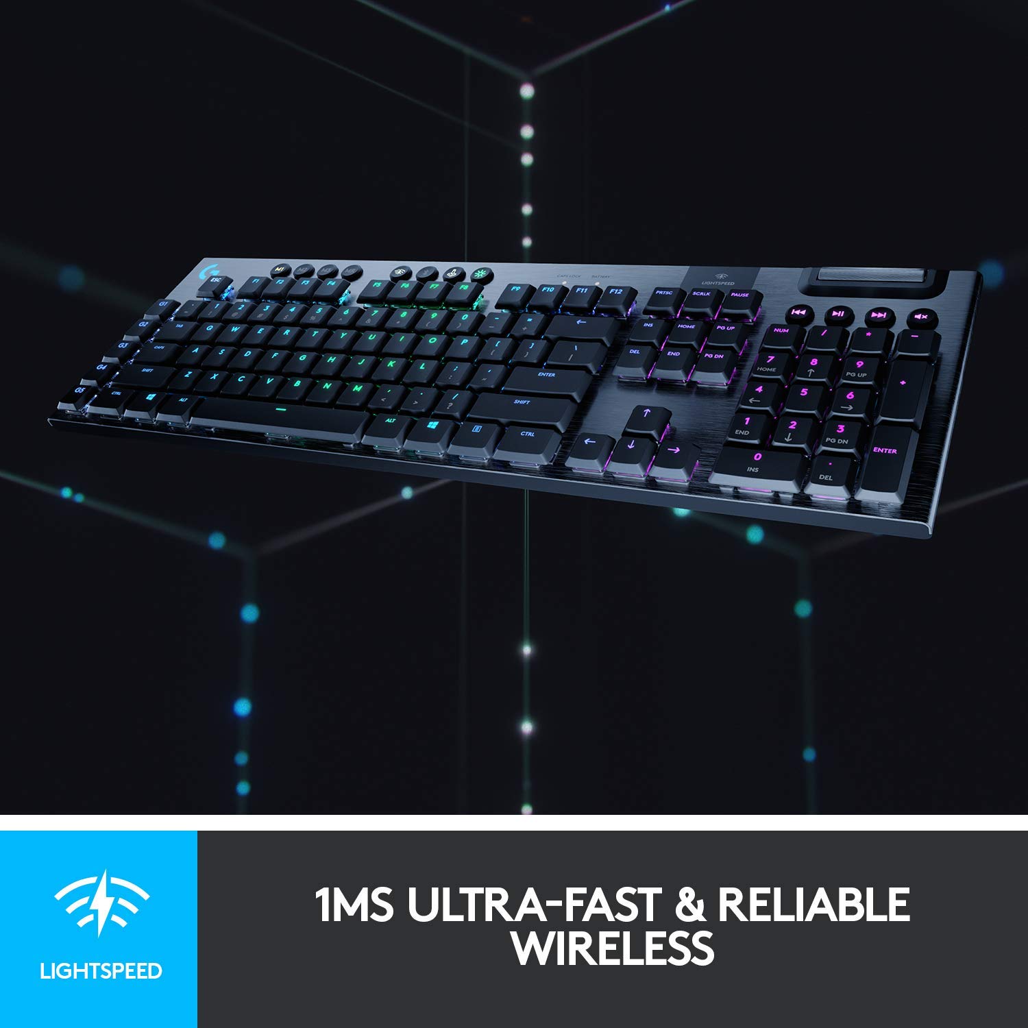 Logitech G915 Lightspeed RGB Mechanical Gaming Keyboard, Low Profile GL Tactile Key Switch, LIGHTSYNC RGB, Advanced Lightspeed Wireless and Bluetooth Support - Linear (Renewed)