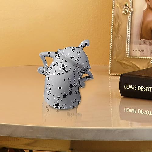 KALKIAM Canister With Attitude | Large Ceramics Jar with Lid | Cute Food Storage Jar with Airtight Lid for Kitchen | Perfect for Coffee Tea Sugar Spices and Halloween Decorations