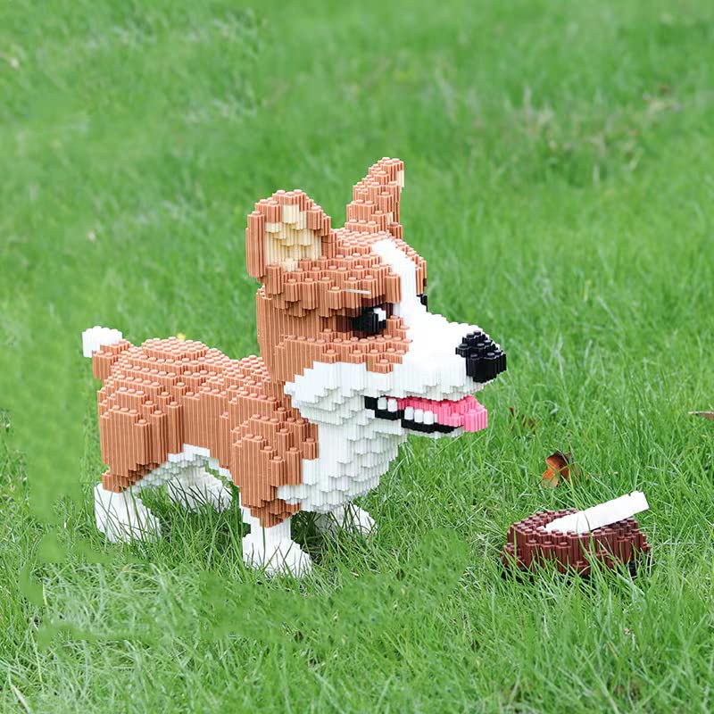 BDYDT Animal Corgi Dog and Food Micro Building Blocks Set(1860PCS) Gift for Adults and Kids