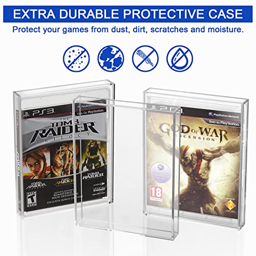 CaSZLUTION Clear Acrylic Video Game Box Protector Case for PS3, PS4, PS5, and Xbox one Game Case, 3mm Thick Dustproof Wall Storage Holder Game Protective Display Case (Pack of 1)