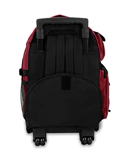 Everest Deluxe Wheeled Backpack, Burgundy, One Size,5045WH-BURG