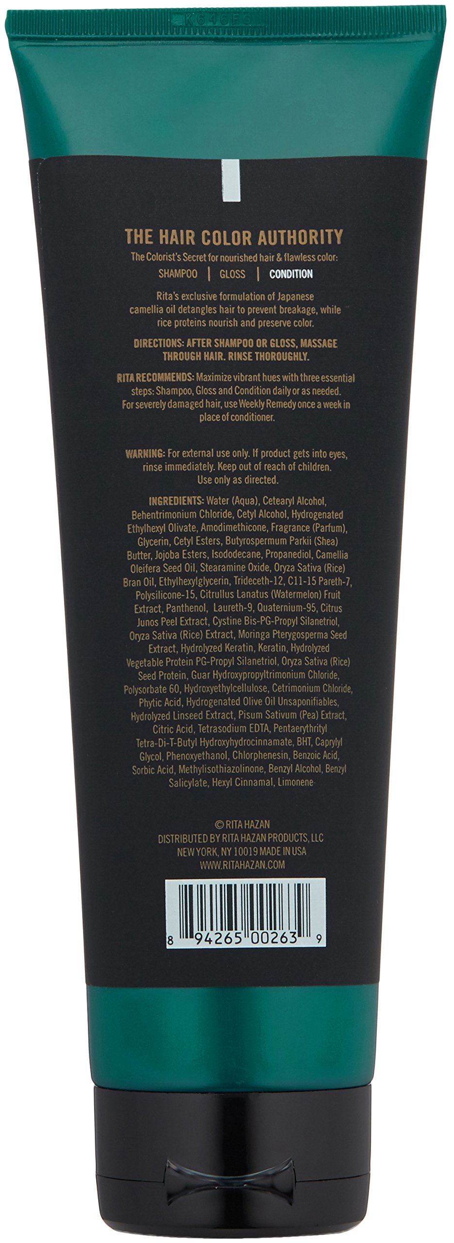 Rita Hazan True Color Conditioner For Color Treated Hair Hydrates Without Weighing Hair Down, 8.0 oz