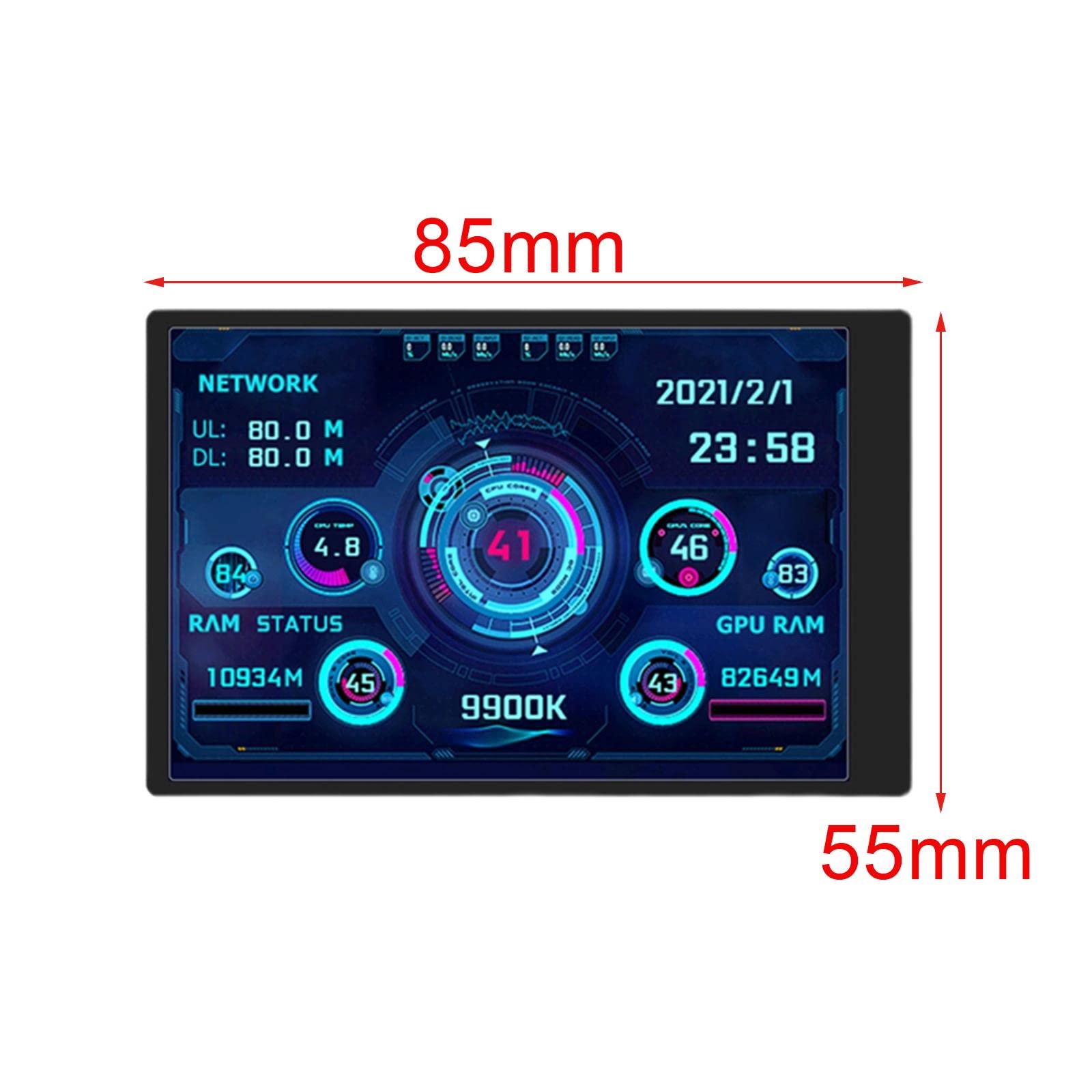 balikha Multipurpose IPS LCD Monitor Display Aida64 Temperature Monitor Secondary IPS Display for PC