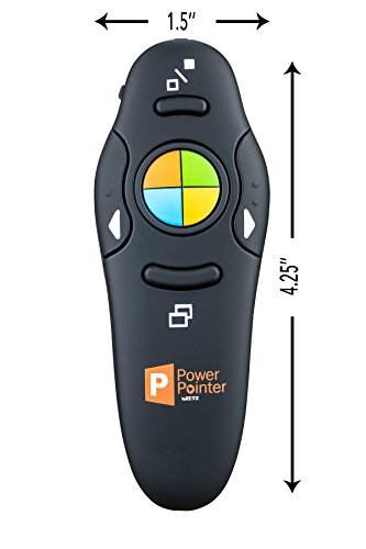 PowerPoint Presentation Clicker, USB Wireless Presenter Remote with Lazer Pointer, Black, for Microsoft Power Point RF 2.4 GHz