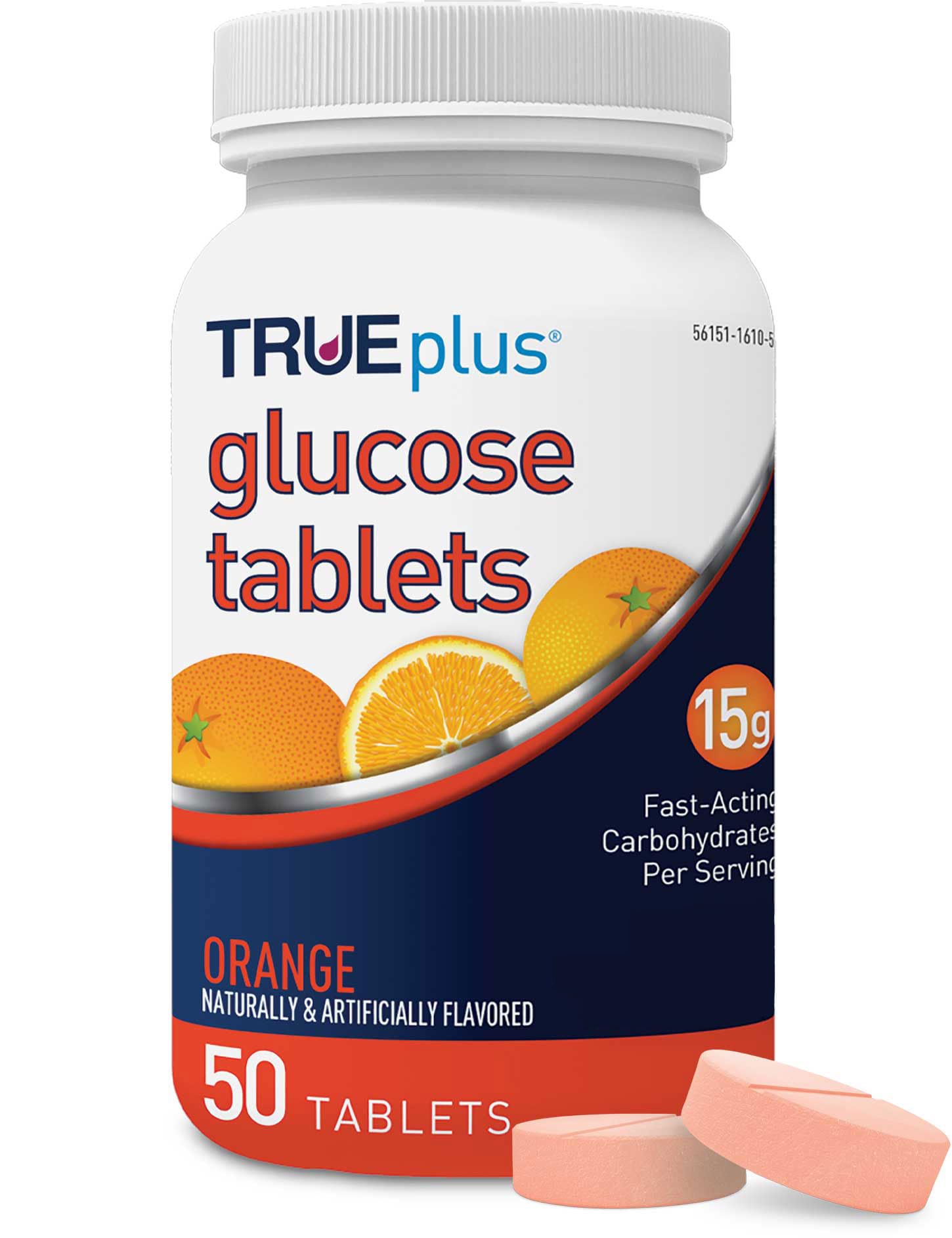 TRUEplus® Glucose Tablets, Orange - 50ct