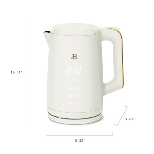 Beautiful 1.7-Liter Electric Kettle 1500 W with One-Touch Activation, White Icing by Drew Barrymore