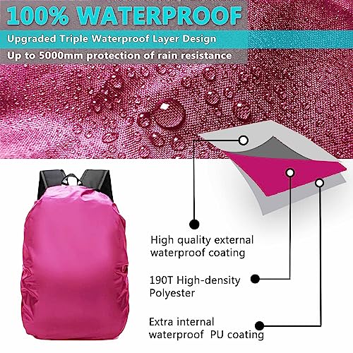 Frelaxy Waterproof Backpack Rain Cover, Upgraded Triple Waterproofing, Antislip Cross Buckle Strap (Fuchsia, S (for 15L-25L Backpack))