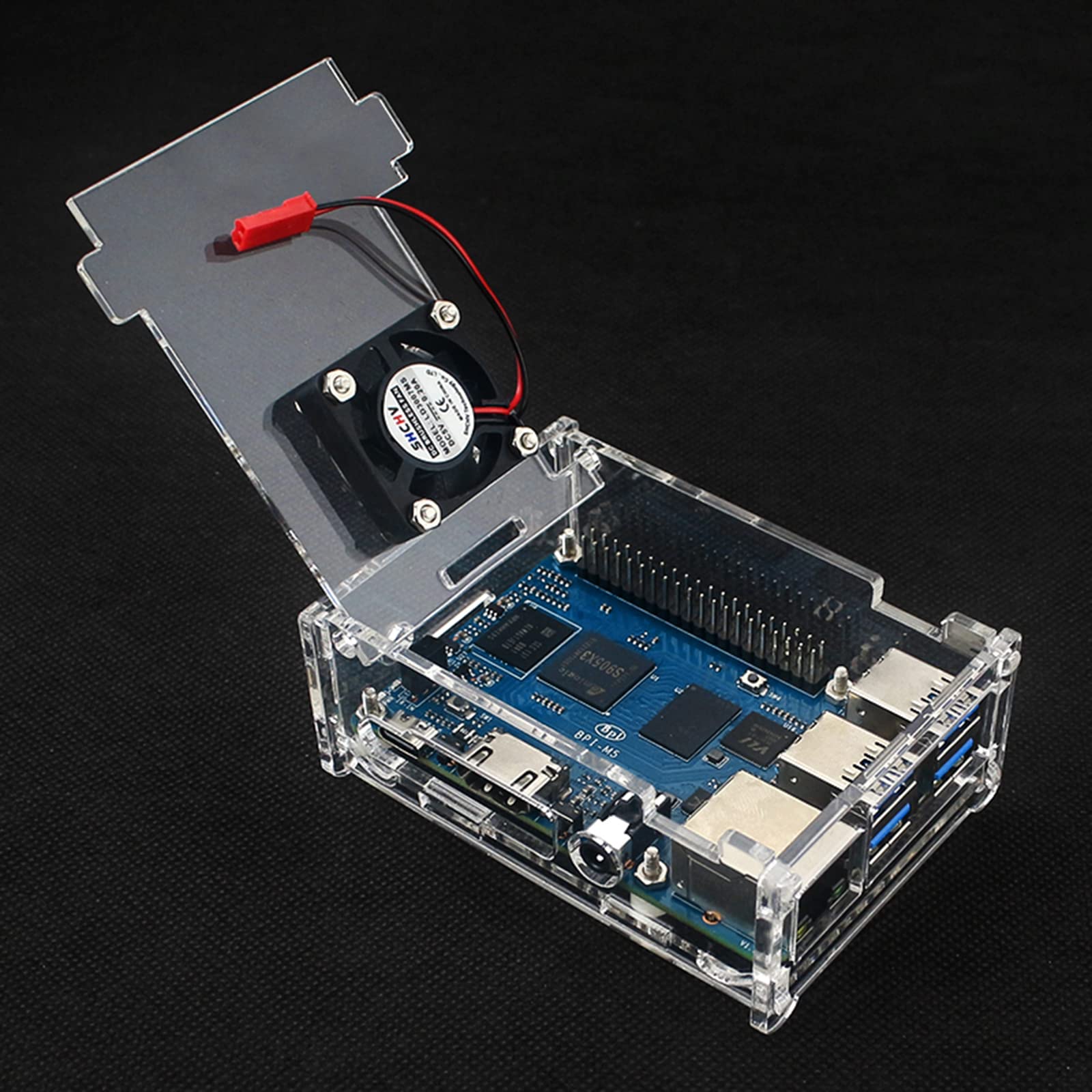 Banana Pi BPI-M5 M4 Acrylic Case Transparent Shell Optional Cooling Fan Heatsinks for Banana Pi M4 M5 Banana pi m4