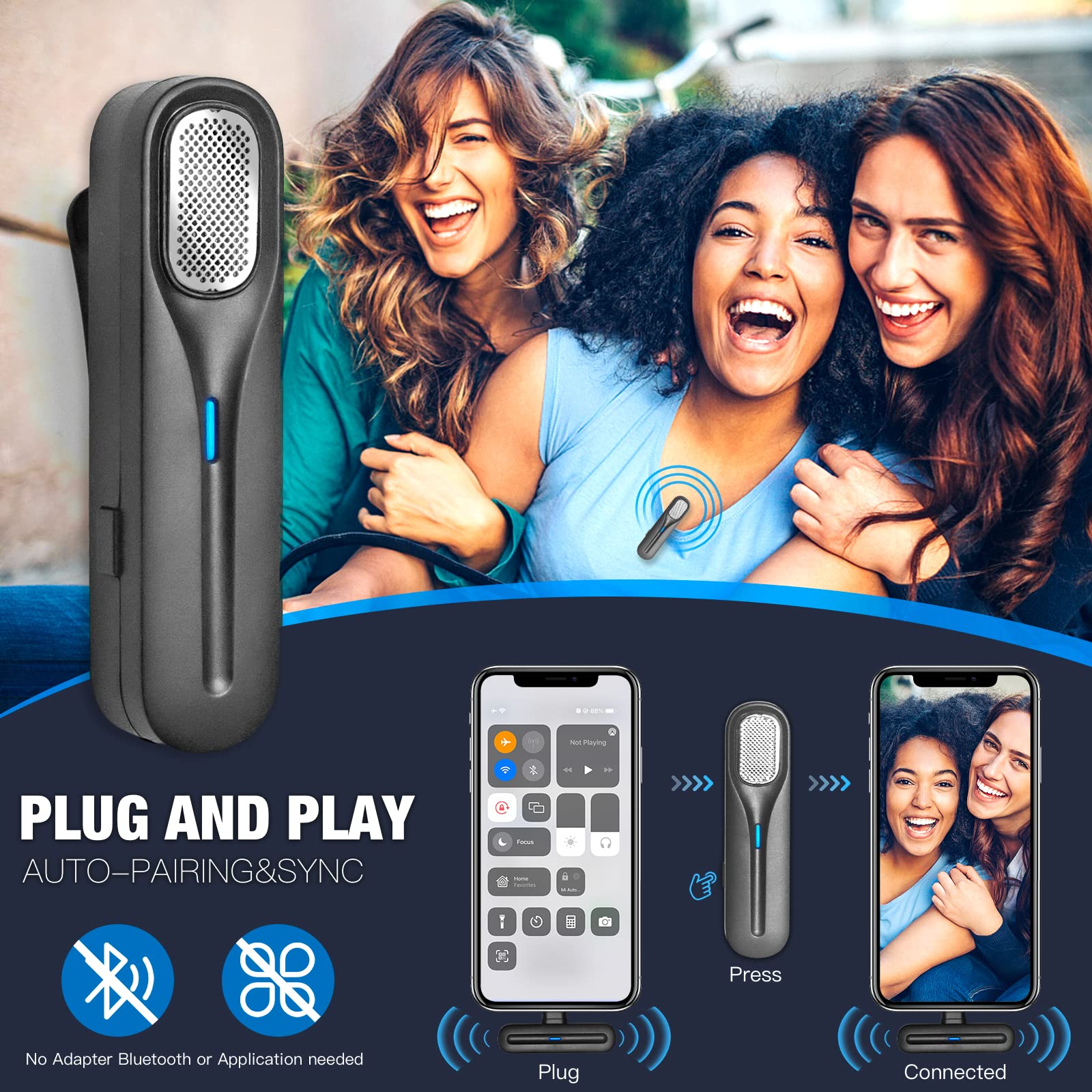 ATMPC Wireless Lavalier Microphone for iPhone Ipad with Charging Case,Plug-Play Tiny Lapel Clip-on Mic Portable for YouTube Live Streaming Video Recording Podcast Vlog Facebook Live Comments Tiktok