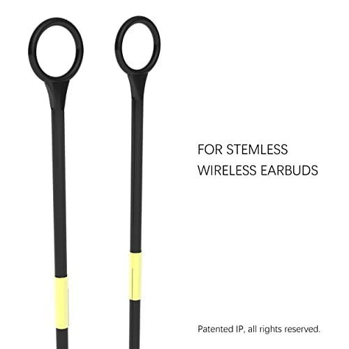cobcobb Looper Wireless Earbuds Anti-Lost Strap Magnetic Cord for Stemless Wireless Headphone TOZO Bose JBL Beats Skullcandy Samsung(Black 2Pack)