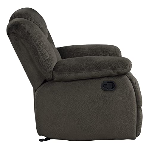 Homelegance Laurelton 79" Microfiber Double Glider Reclining Loveseat, Chocolate Brown