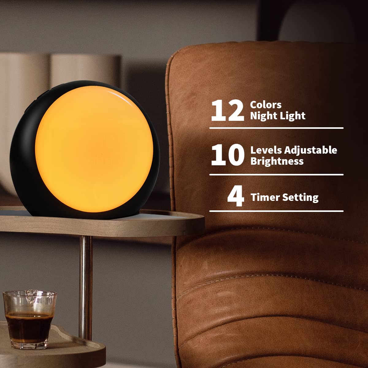 iDealSleep Loudspeakers Brown Noise Sounds White Noise Machine 30 Soothing Sounds 12 Color Night Lights Auto-Off Timer Calming Sleep Machine with Memory Function for Baby Kids Adult for Office Privacy