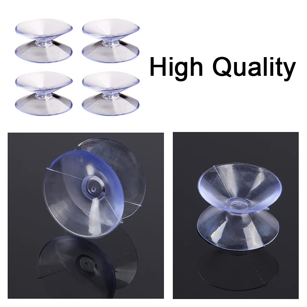 YUANHONGJIAN Suction Cup Plastic Sucker Pads Without Hooks, Clear, 50 Pack Double Sided Suction Cups Sucker Pads Glass Table Top Spacers for Glass Plastic Table Mirror Ceramic