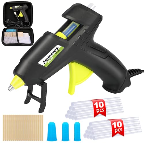 Hot Glue Gun, Halobios Glue Gun and Sticks Set Mini Glue Gun with Hardshell Carrying Case, Hot Glue Gun for School Office Crafts DIY Arts Quick Home Repairs