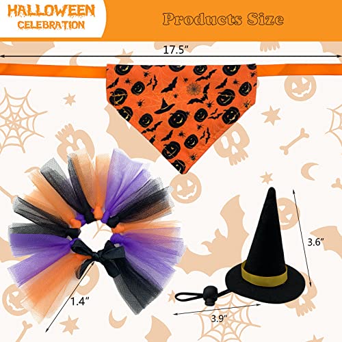 CooShou 3Pcs Guinea Pig Halloween Costume Small Animals Witch Hat Halloween Bandana Triangle Scarf for Guinea Pig Chinchilla
