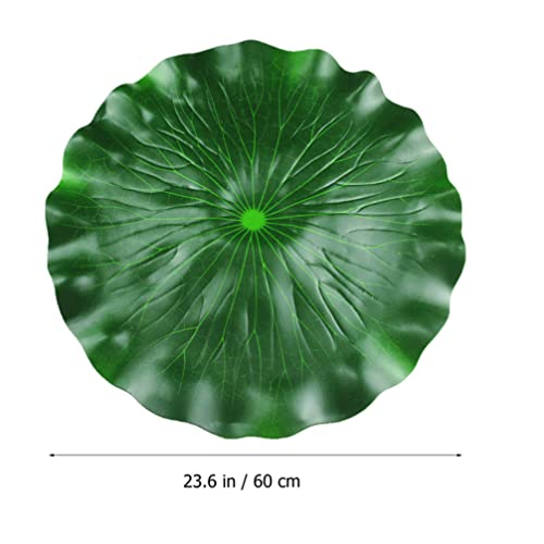 DOITOOL Lily Pads for Ponds Artificial Floating Foam Lotus Leaves, 2PCS Realistic Lily Pads Leaves 23.6 Inch Large Artificial Water Lily Pads Ornaments for Pond Pool Aquarium Water Decoration