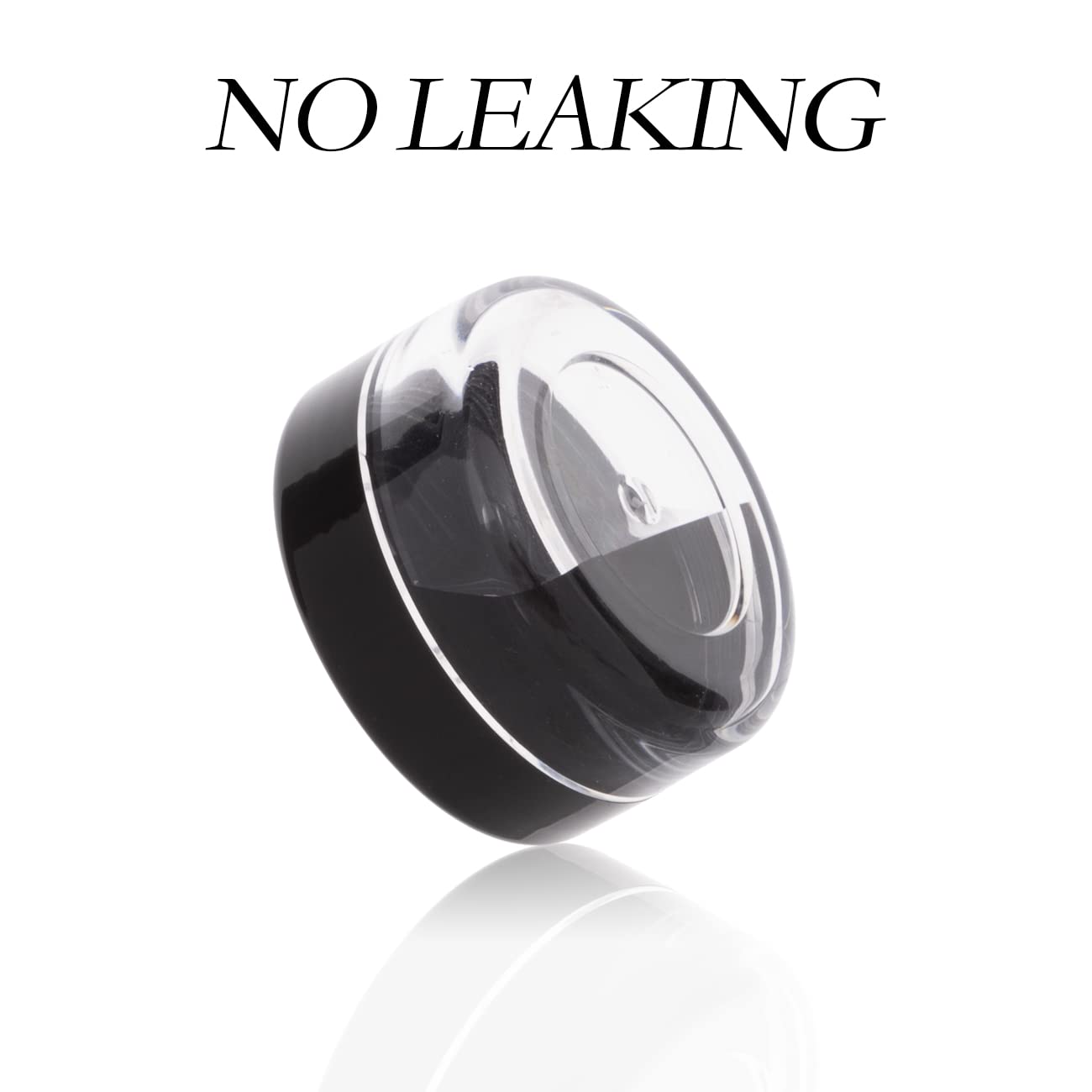 ZEJIA 3 Gram Sample Containers with Lids, 50 Count Tiny Sample Jars, 3ML Makeup Cosmetic Containers for Lip Balms, Lotion, Powder, Beauty Products(Black Lids)