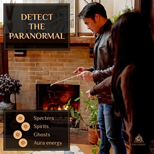 Copper Dowsing Rods Spiritual & Pendulum Board Kit with Mat & Quartz Crystal – Set of 2 Pure Copper Spiritual Rods – Discover Paranormal Secrets with Divining Rods by PARANORMIC